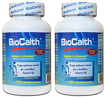 BioCalth Chewable L-threonate Calcium Tablets Strawberry Flavor 180 Ch ...